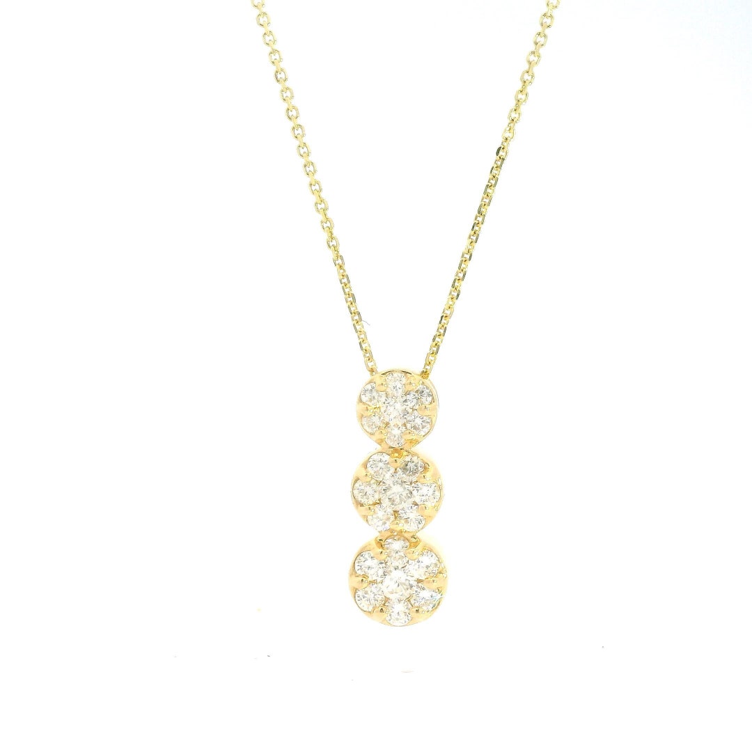 Gold Stacked Diamond Pendant - Etsy