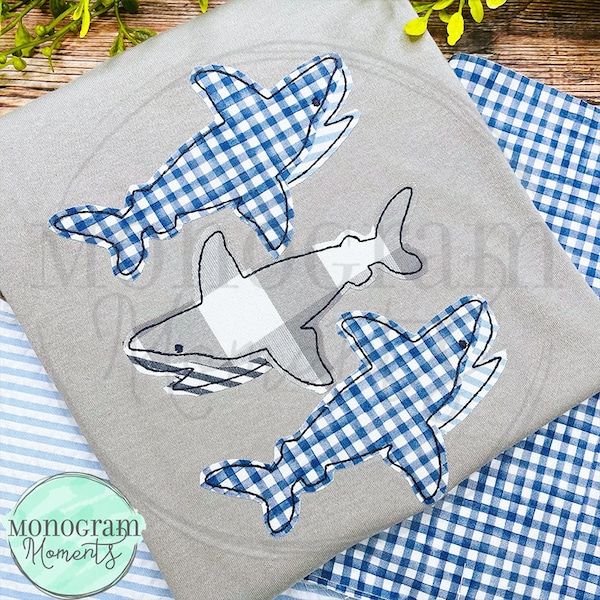 Shark Applique Design - Etsy