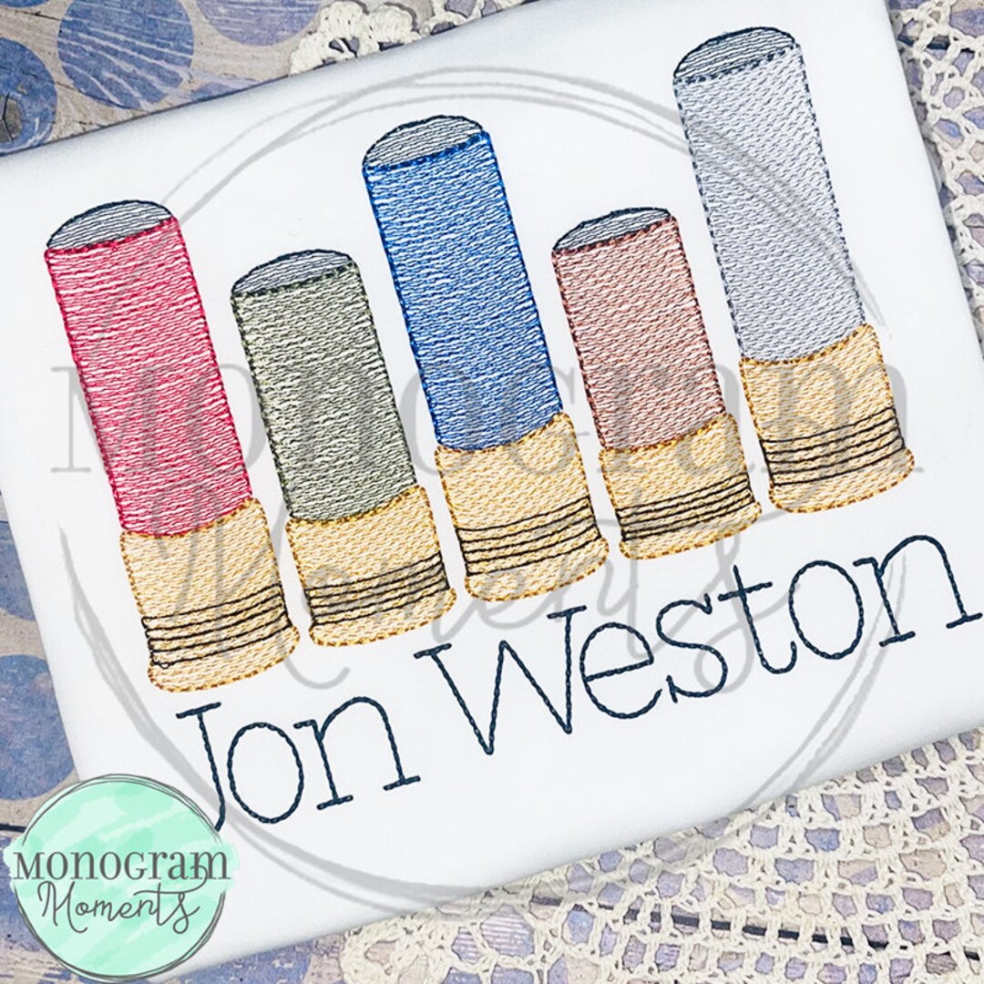 Shotgun Shells Machine Embroidery Design, Fall Bean Stitch Sketch ...