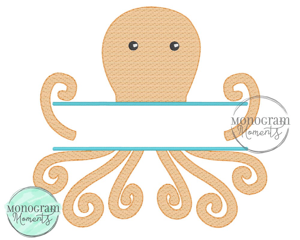 Octopus Machine Embroidery Design File, Summer Bean Stitch Sketch ...