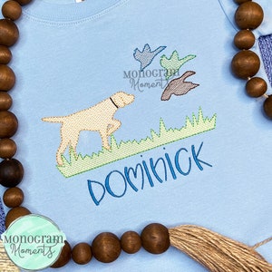 Lab and Duck Hunting Embroidery Design, Trendy Embroidery Design ...