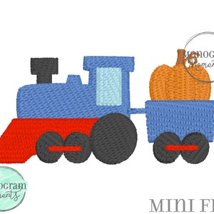 Train and Pumpkin Embroidery Designs, Mini Fill Stitch Embroidery ...