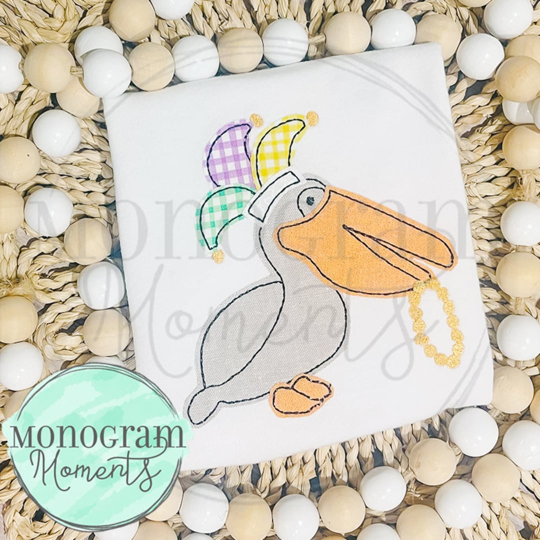 Mardi Gras Pelican Embroidery Design, Trendy Embroidery Designs ...