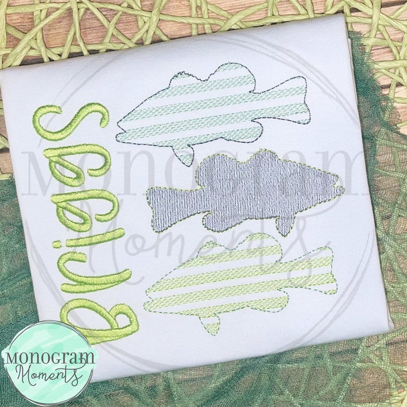 Bass Trio Machine Embroidery Design Summer Bean Stitch Sketch - Etsy
