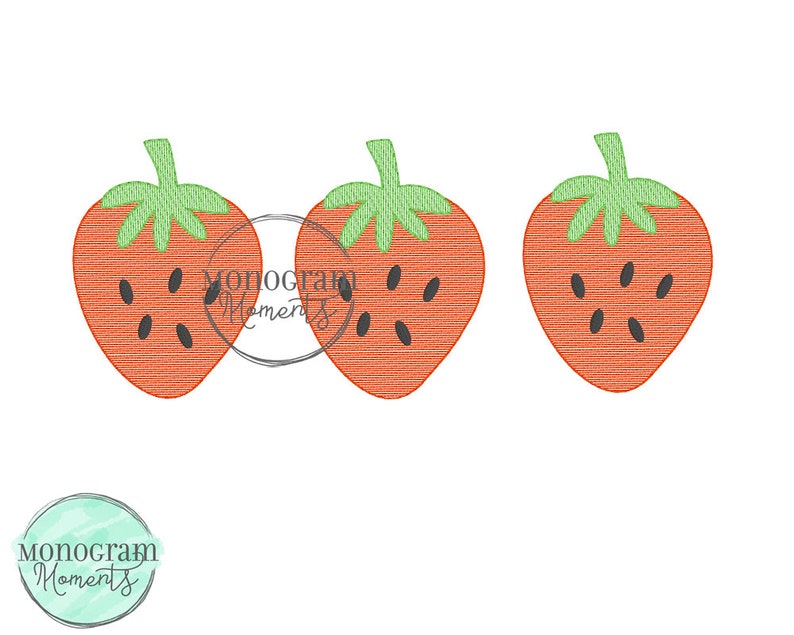 Strawberry Machine Embroidery Design File Strawberry Bean - Etsy