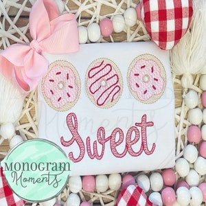 Doughnut Machine Embroidery Design File, Doughnuts Bean Stitch Sketch ...