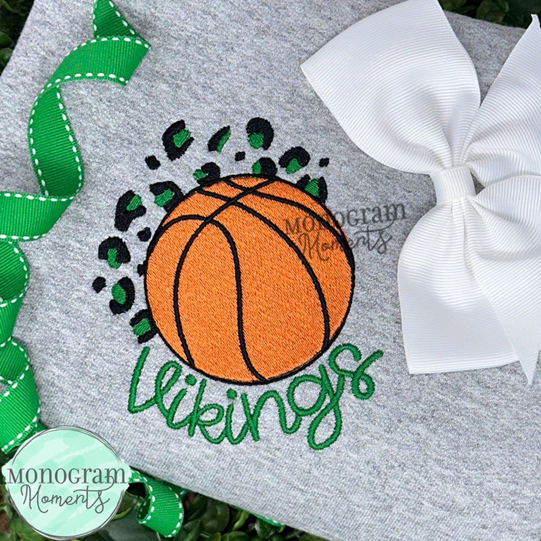 Basketball With Leopard Spots Machine Embroidery Design, Basketball ...