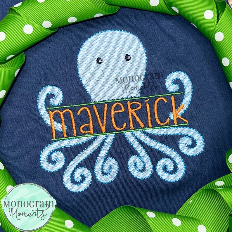 Octopus Machine Embroidery Design File, Summer Bean Stitch Sketch ...