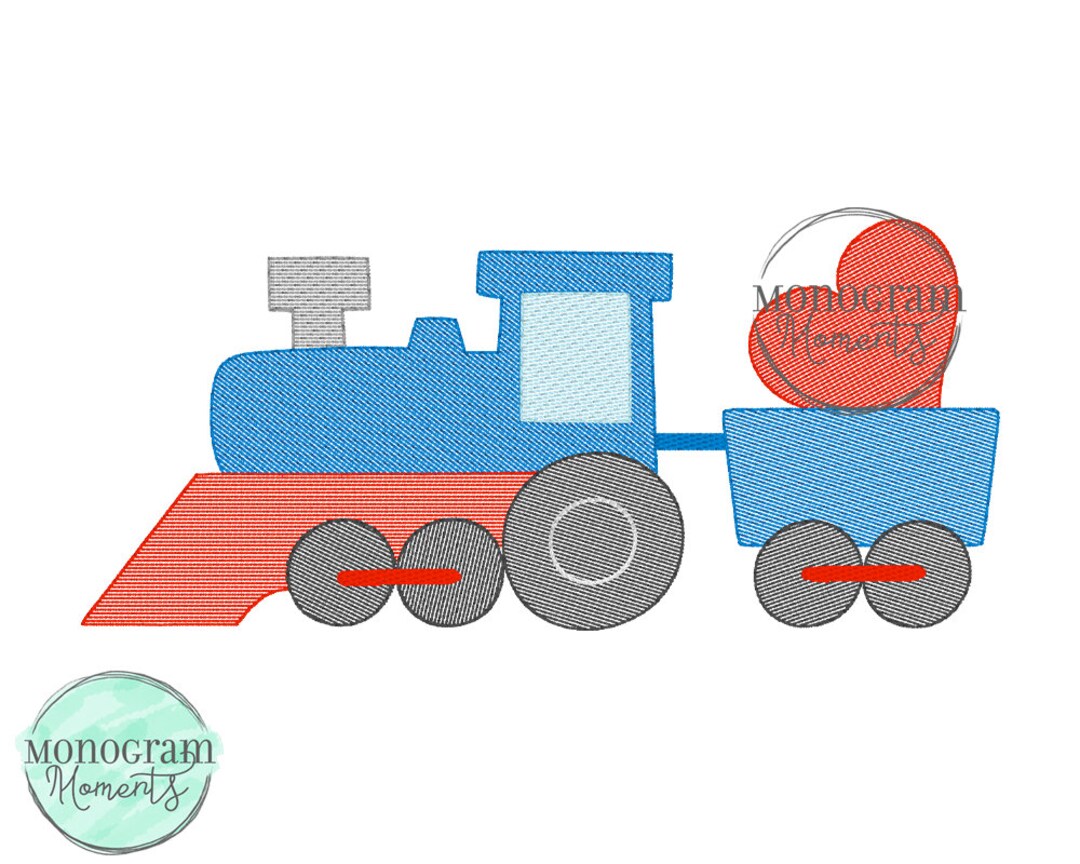 Heart Train Embroidery Design, Trendy Embroidery Designs, Embroidery ...