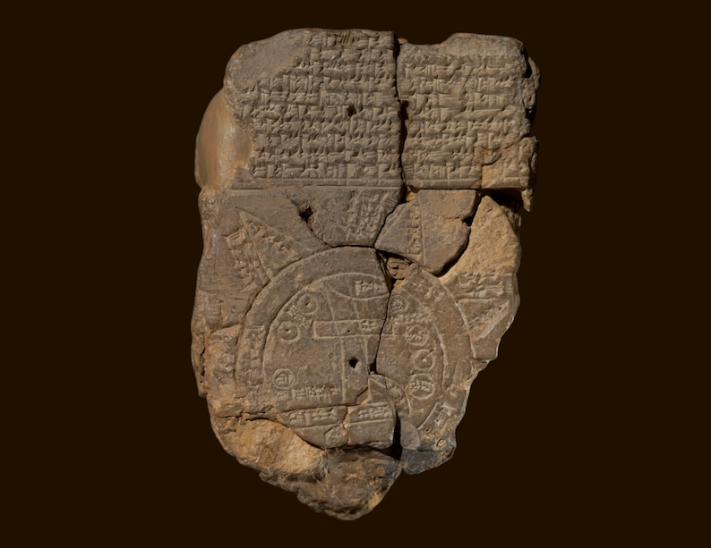 Babylonian World Map Clay Tablet Replica: Sumerian Cuneiform Imago ...