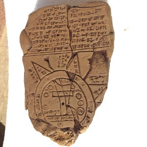 Babylonian World Map Clay Tablet Replica: Sumerian Cuneiform Imago ...
