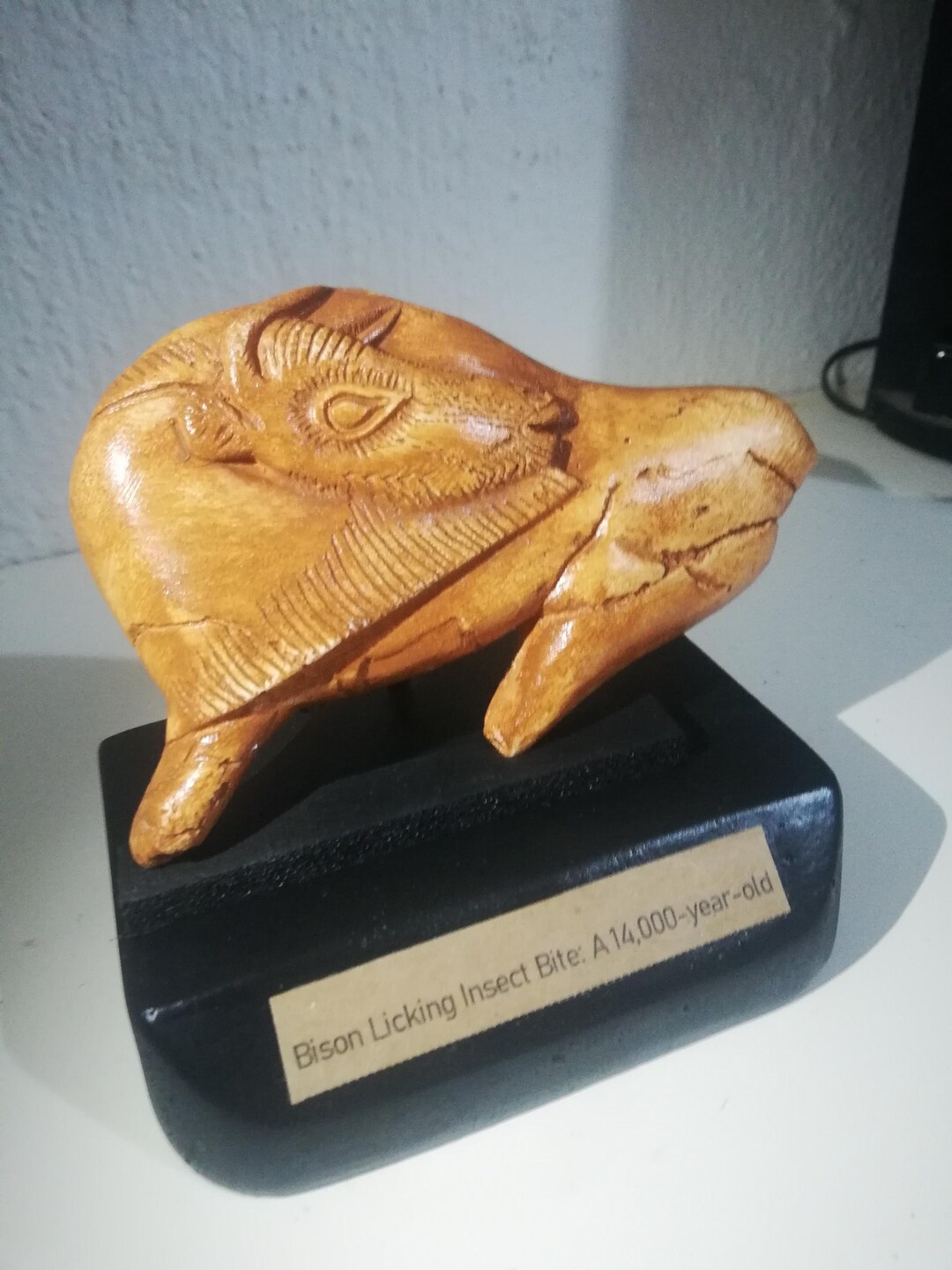 Bison Licking Insect Bite Statue/paleolithic Bison Licking Insect Bite ...