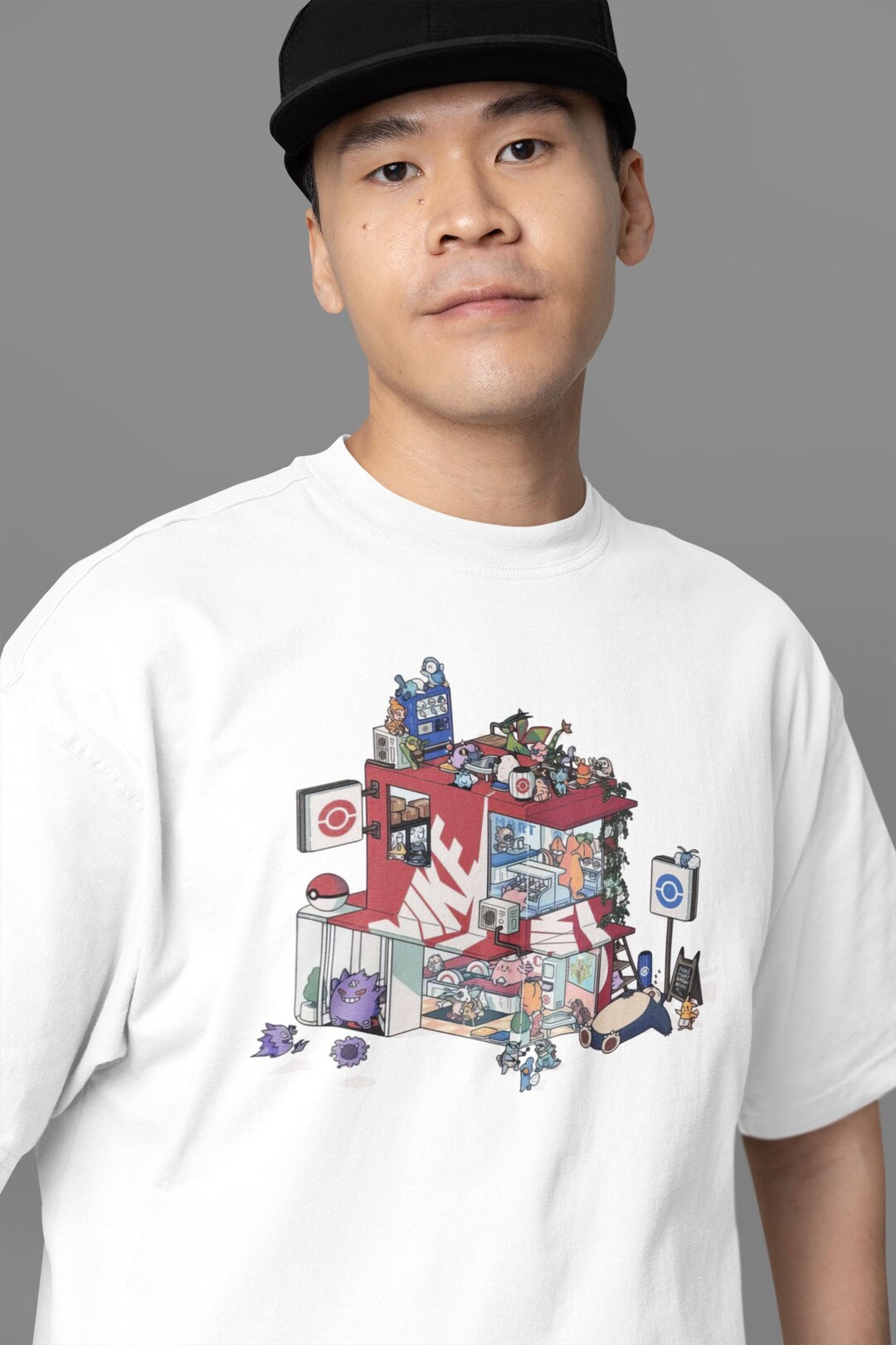 Pocket Monsters Shoebox Graphic Tee Anime T-shirt Gift Idea Present for ...