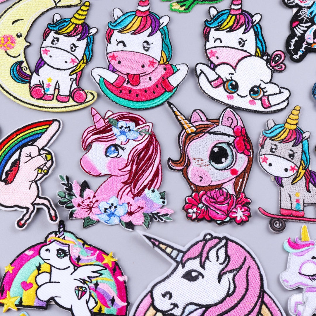 Hippie Unicorn Embroidered Patches for Clothing, Sticker Stripe, DIY Rainbow Unicorn Patch, Iron ...