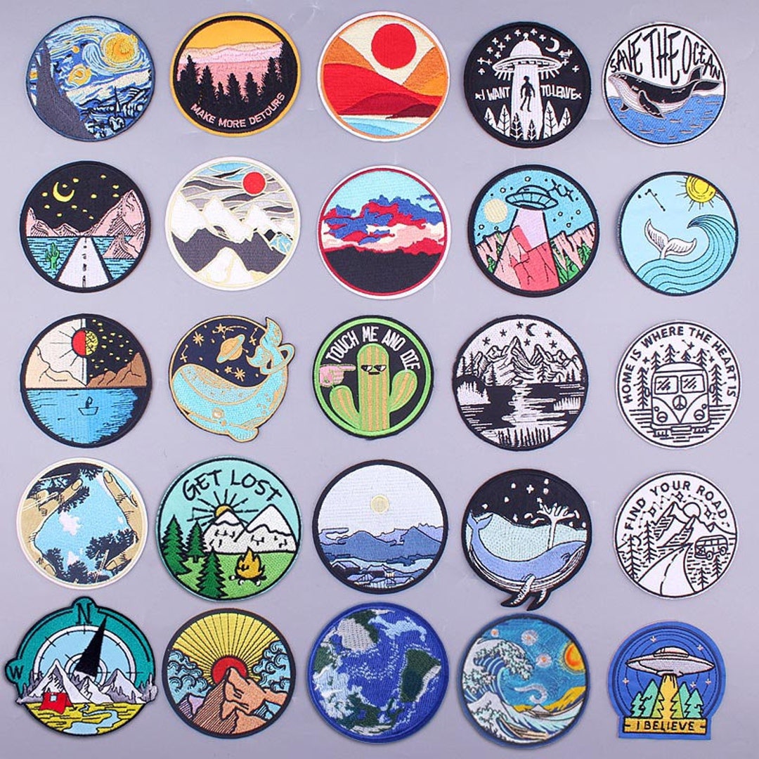 Outdoor Patches, Mountain Embroidery for Clothes, Iron on Patches for ...