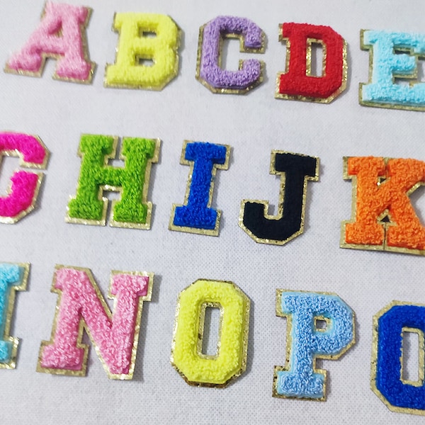 Colorful English Letters 5.5cm a Z, Glitter Alphabet Patches for ...