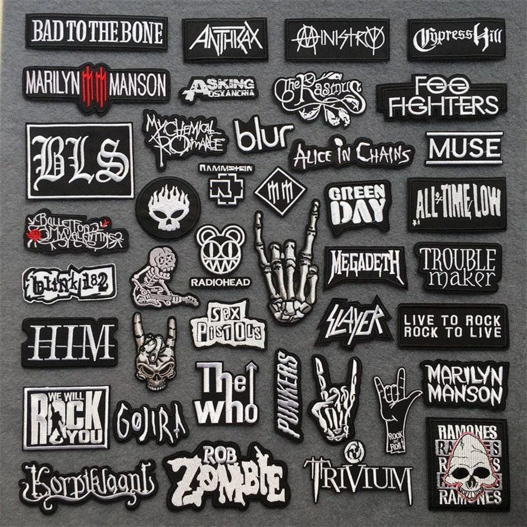 EMO Style 2 Music Band Embroidered Patches, Iron on Patches for ...