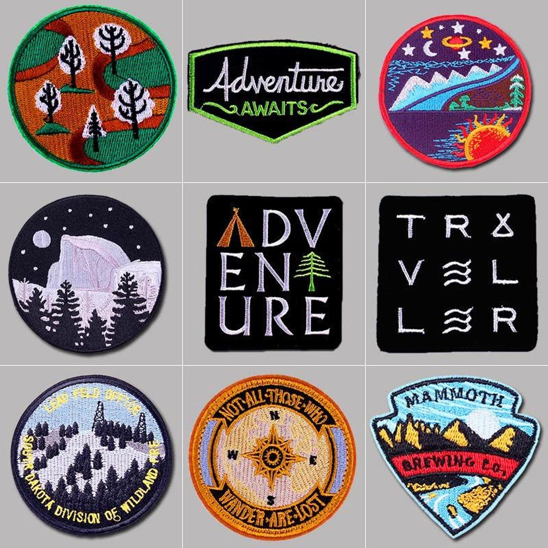 Mountain Travel Patch, Embroidery Iron on Patches for Clothing, Explore ...