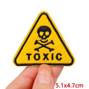Caution Sign Embroidered Patches for Clothing, DIY Iron On, Punk ...