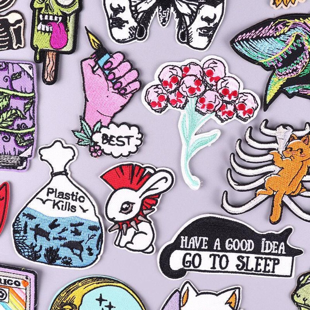 Best Punk/skull Embroidery Patch, Iron on Patches for Clothing ...