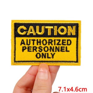Caution Sign Embroidered Patches for Clothing, DIY Iron On, Punk ...