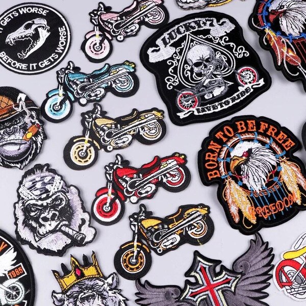 Motorcycle Biker Iron on Patches - Etsy