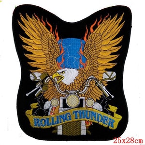 Eagle Embroidered Patches on Clothes, Skull Back Large Patch for ...