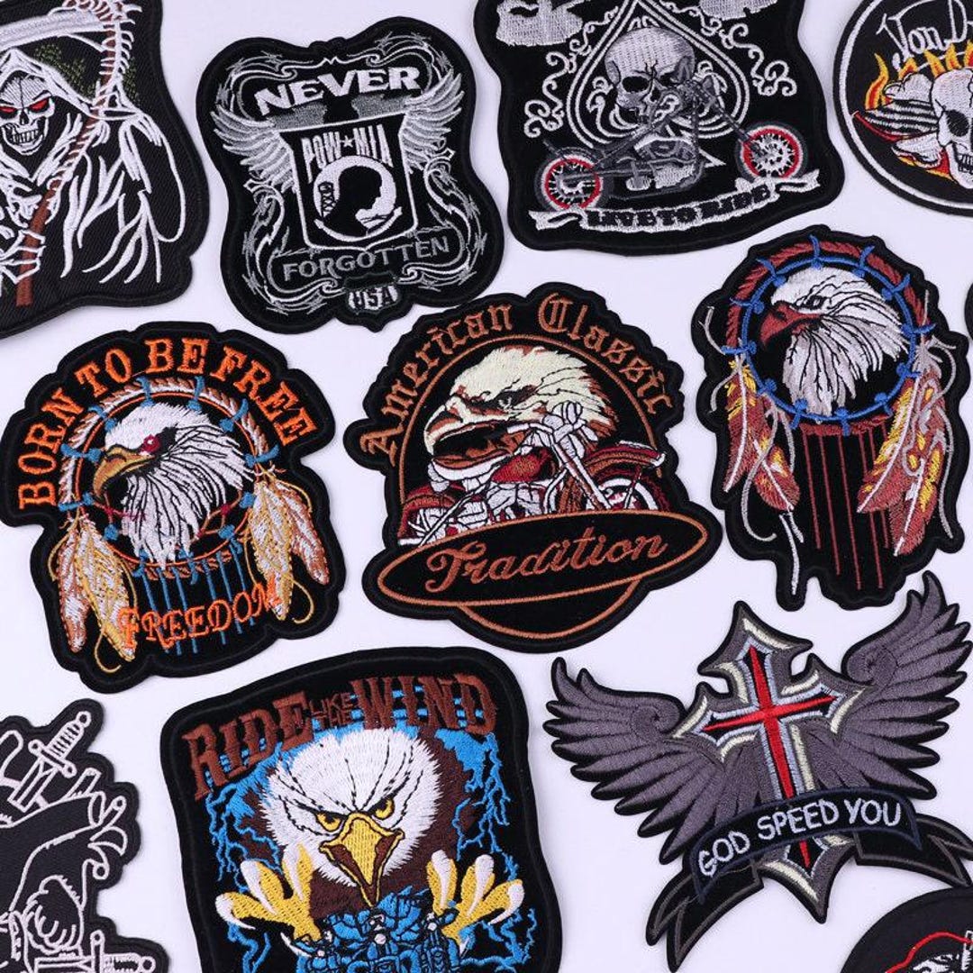 Eagle/motorcycle Biker Embroidery Patch, Iron on Patches for Clothing ...