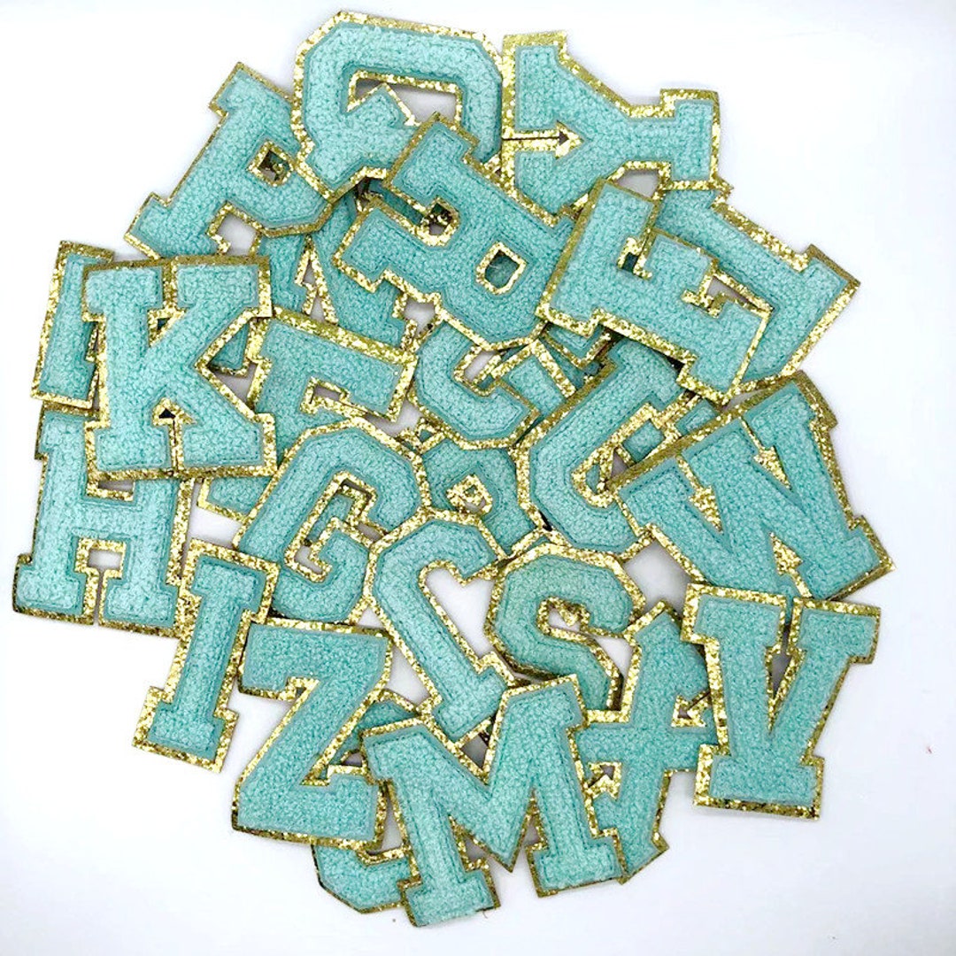 Big Size Letter Patches, A-Z Light Blue Color, 8CM, Iron on Patches for ...