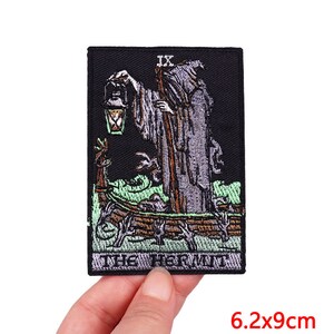 Emo Punk Tarot Cards Embroidered Patches, Clothing Stickers, Skeleton Patch, DIY Iron On ...