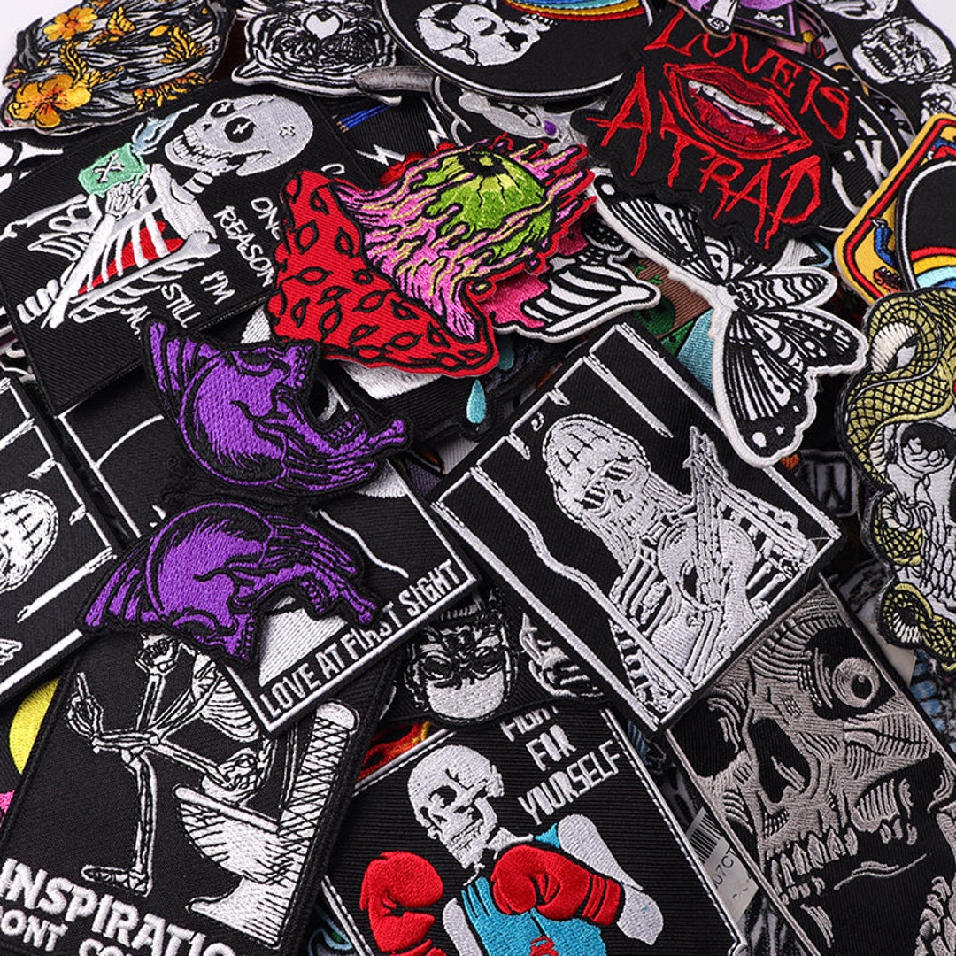 High Quality 20/30/40/50 PCS Random Punk Style Patch, Horror Skull ...