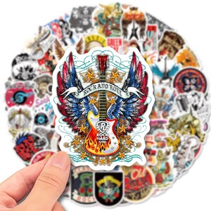 ROCK Music Band Stickers 50PCS, Aesthetic for Ipad, Phone, Guitar ...