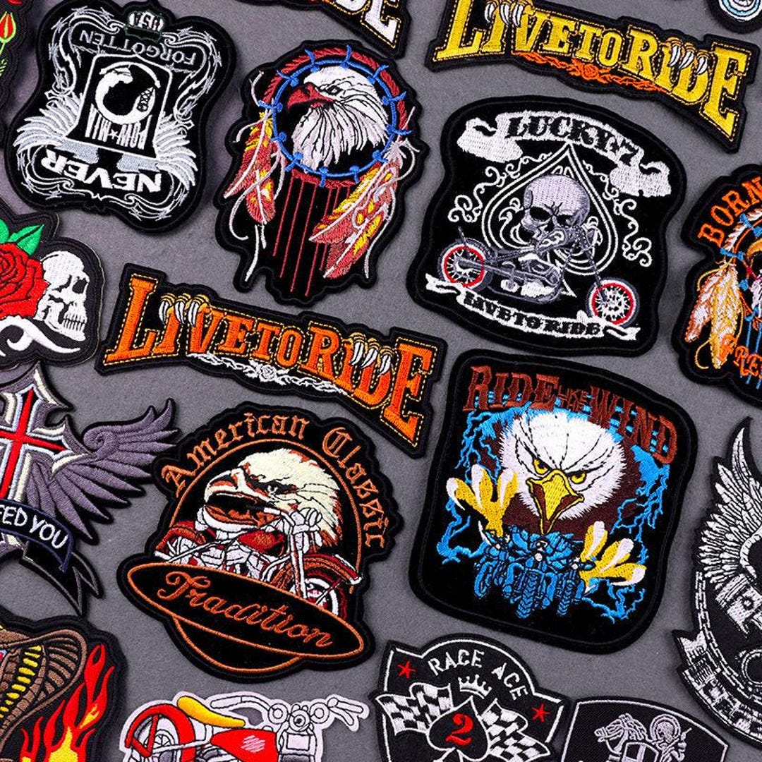 Live to Ride (2) Punk Biker Patch, Motorcycle Embroidery, Iron Onpatch ...