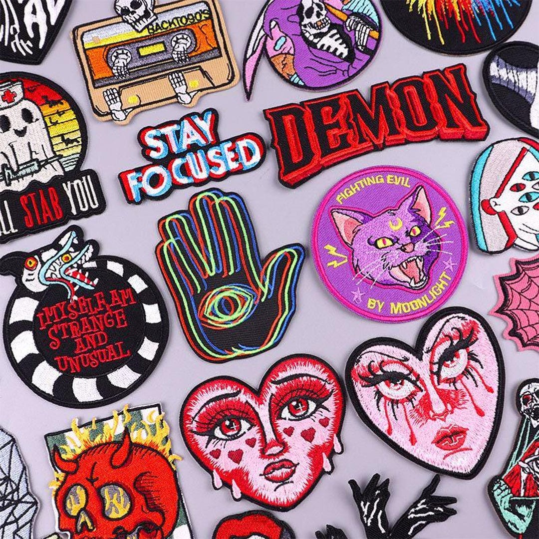 Horror Punk Iron-on Demon Skull Patch for Jackets - Etsy UK