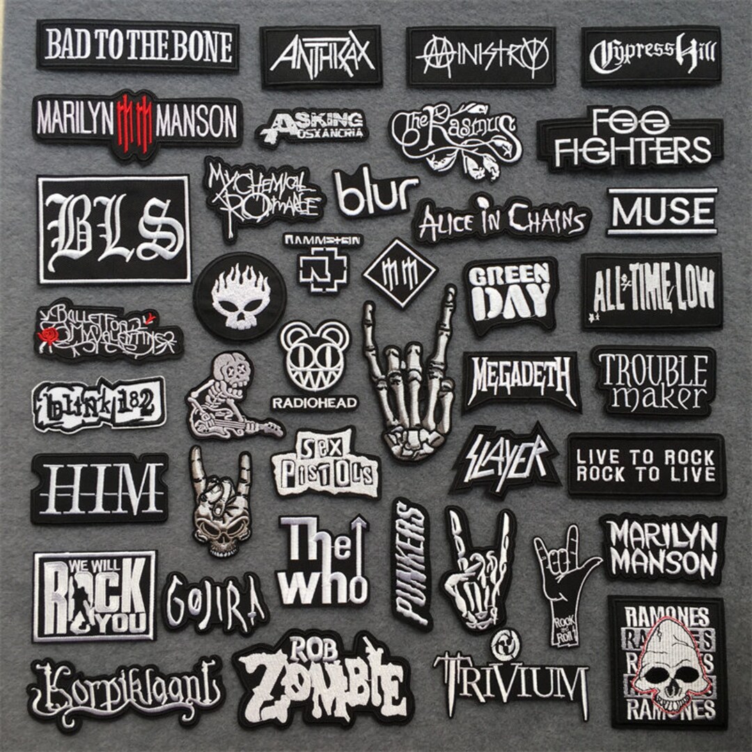 EMO Style 2 Music Band Embroidered Patches, Iron on Patches for ...