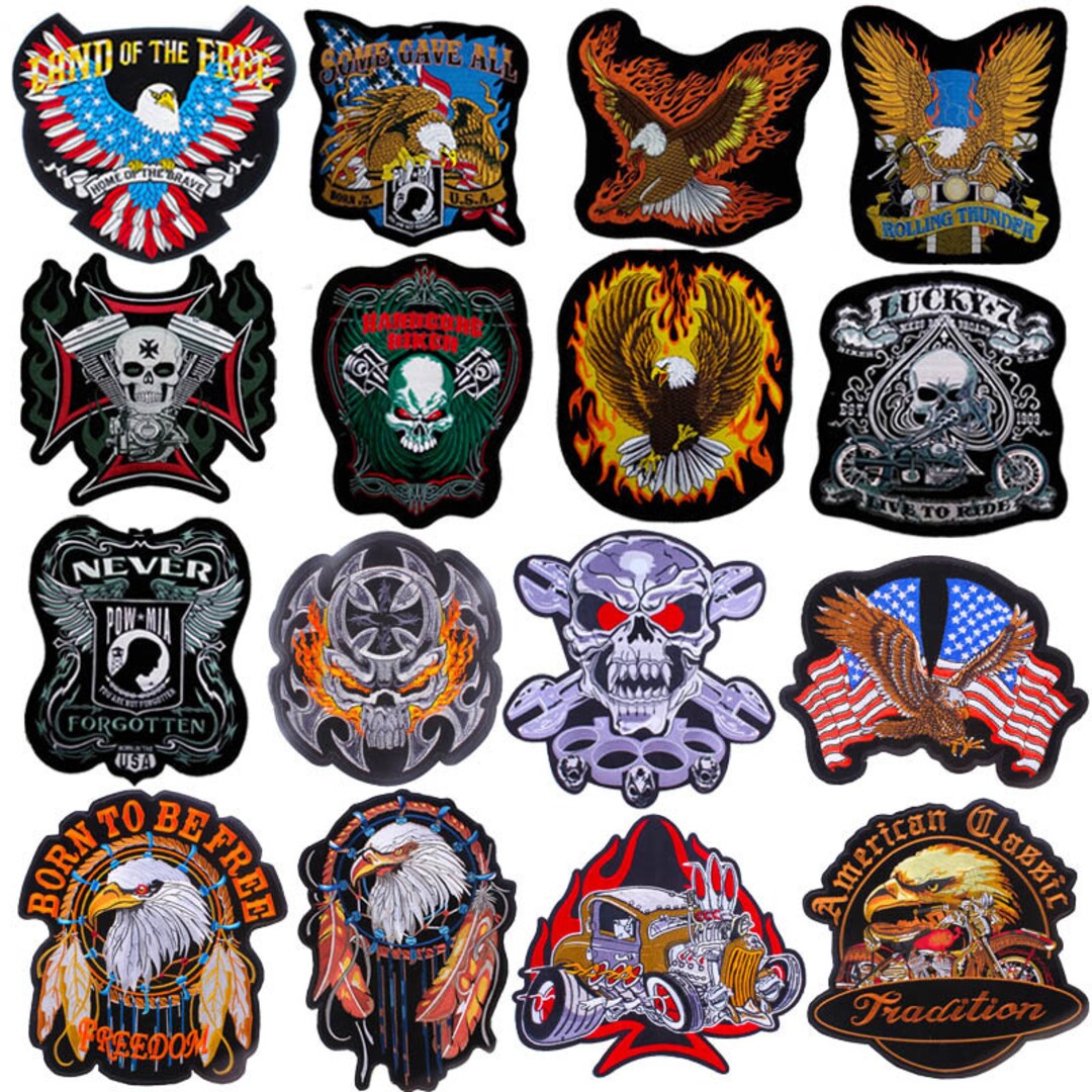 Eagle Embroidered Patches on Clothes, Skull Back Large Patch for ...