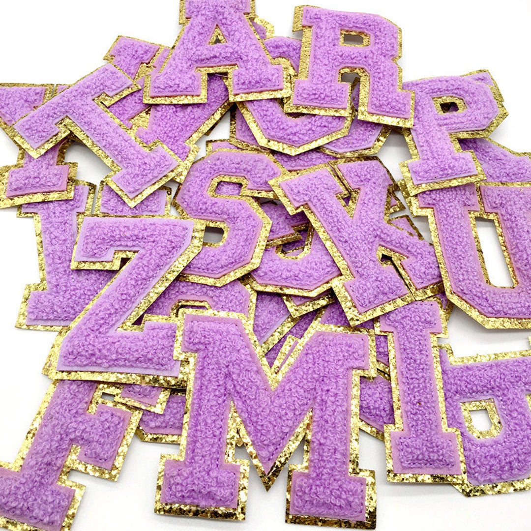 Big Size Letter Patches, A-Z Purple Color, 8CM, Iron on Transfers for ...