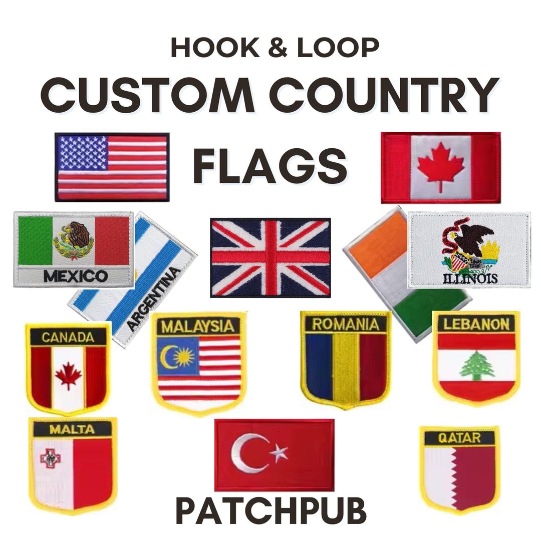 Hook & Loop on Demand Armband Embroidered National Flag Patch ...
