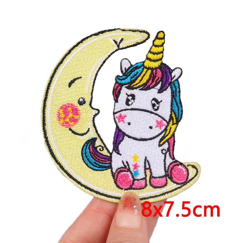 Hippie Unicorn Embroidered Patches for Clothing, Sticker Stripe, DIY Rainbow Unicorn Patch, Iron ...
