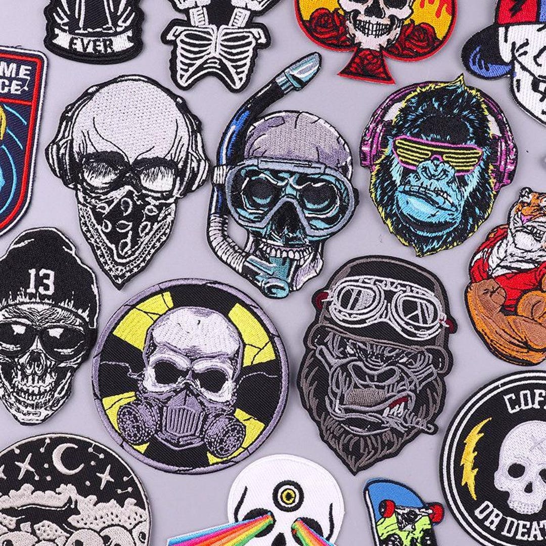 Emo Style /gaz Mask/horror Skull Patch, Rock Monkey/punk Animal ...