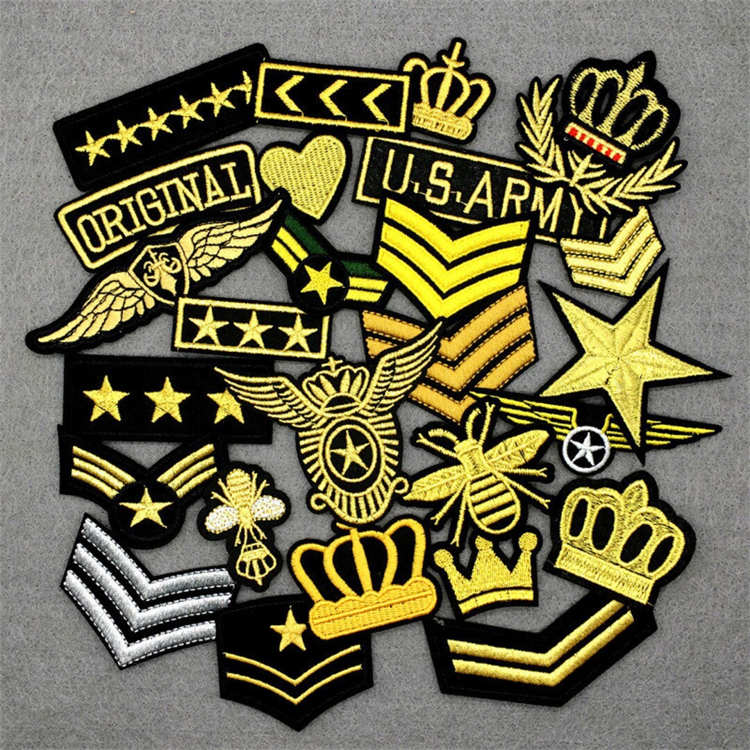 Crown Army 25pcs/lot Embroidery Patches on Clothes, Sticker, DIY Iron ...