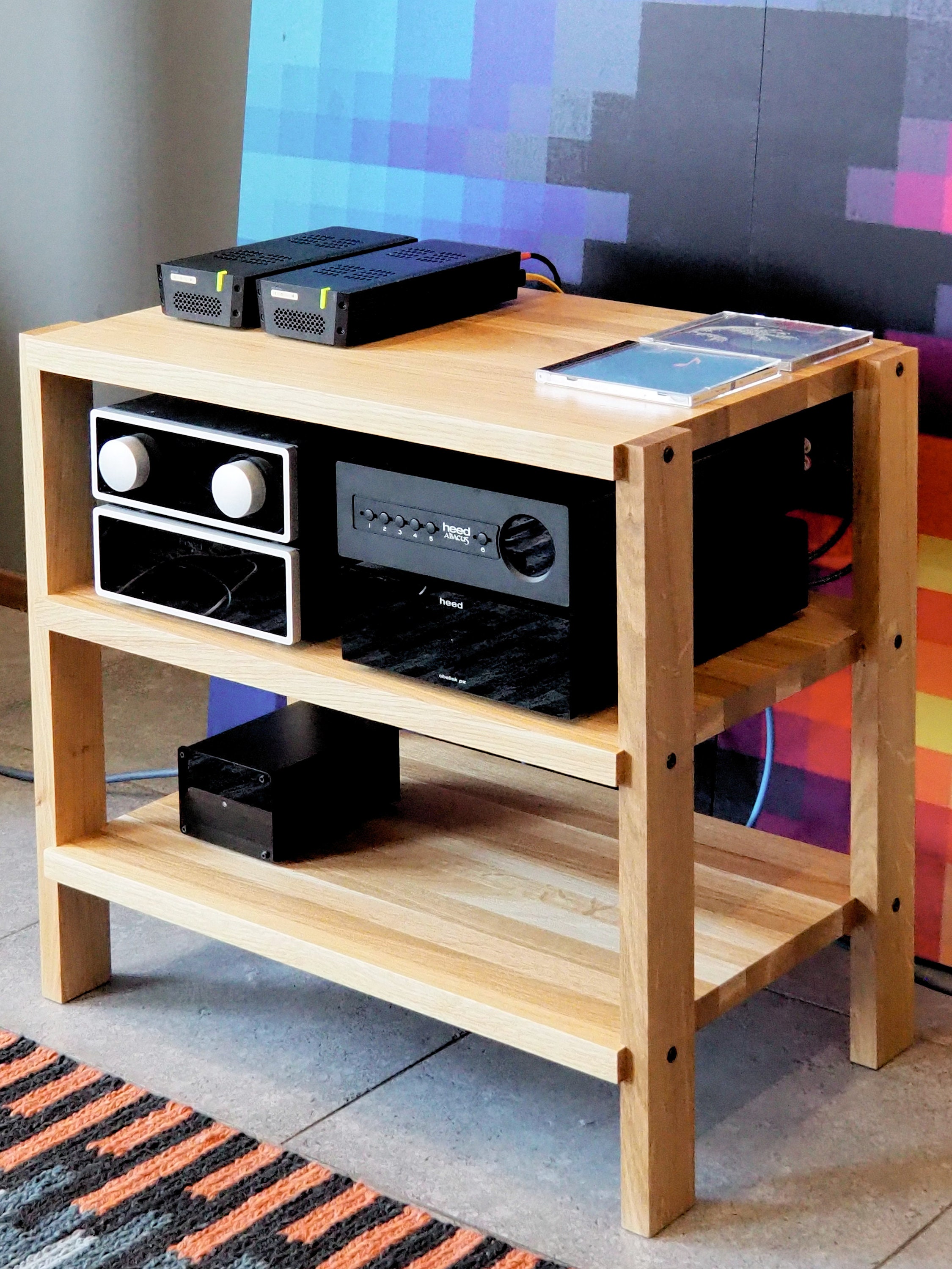 Customizable Oak Audio Rack // Turntable Stand // Stereo Cabinet - Etsy