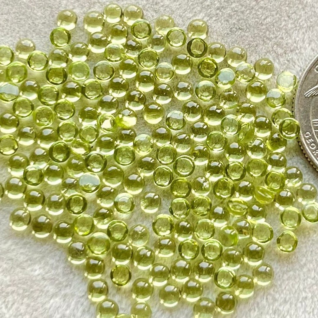 Genuine Smooth 100 Pcs 3mm Natural Peridot Round Gemstone for Jewelry ...