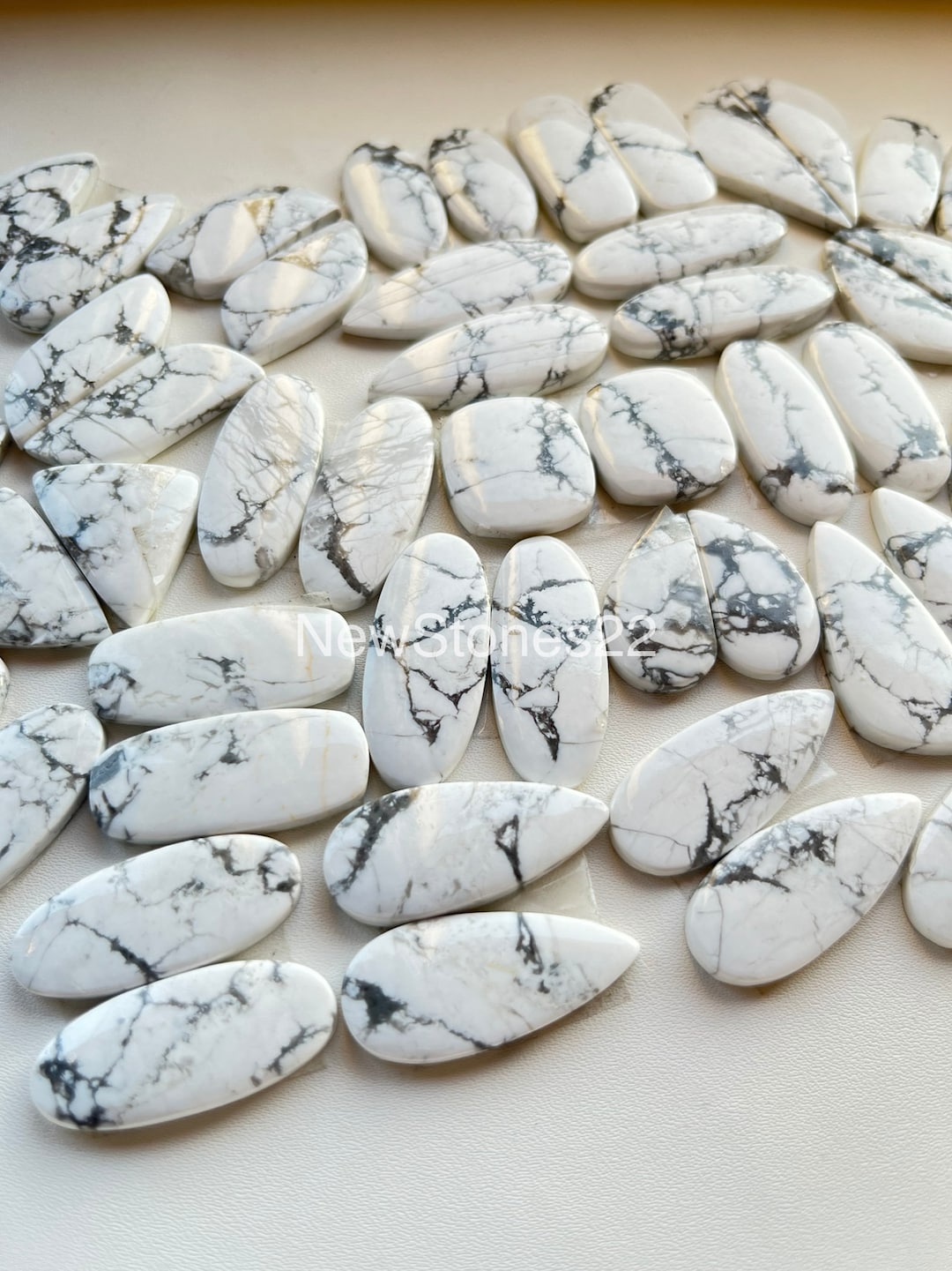 Top Quality Howlite Matched Pair Cabochon Wholesale Lot Available With ...