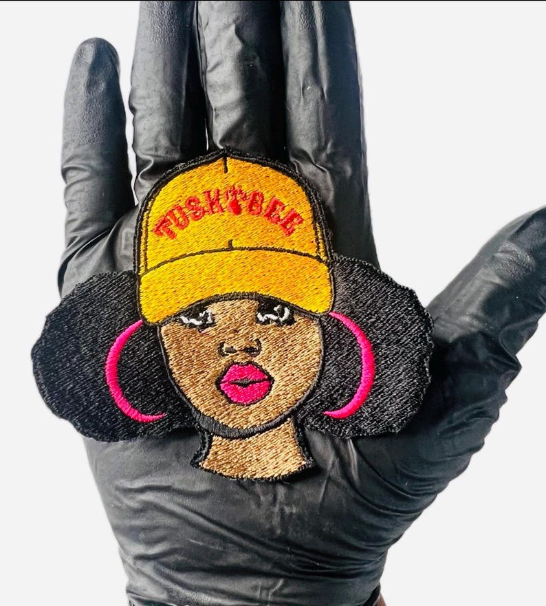 Tuskegee University Afro Girl Embroidered Iron Patch African American ...