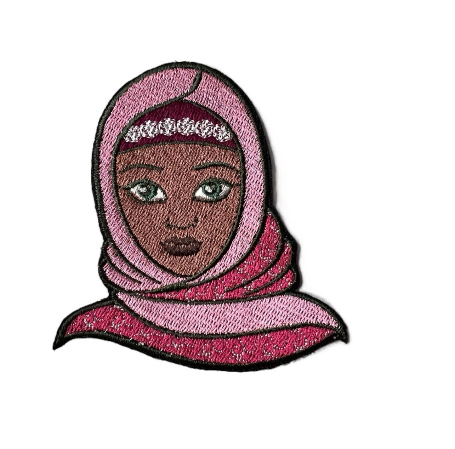 Covered Beauty Embroidered Iron on Patch. African American Women ...