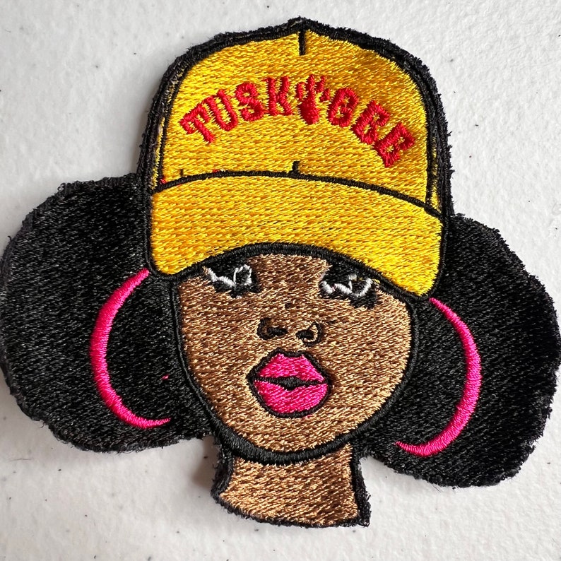 Tuskegee University Afro Girl Embroidered Iron Patch African American ...
