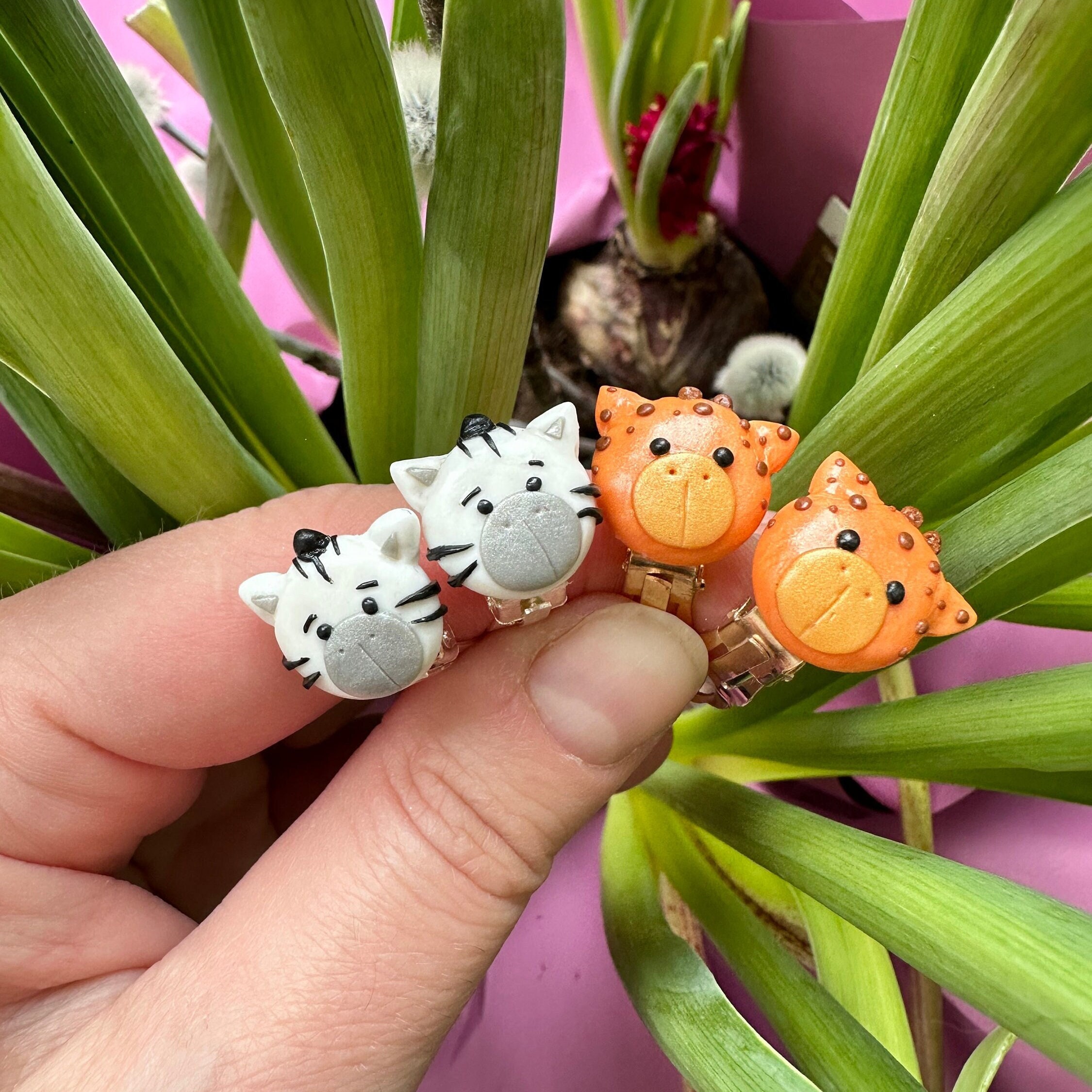 Giraffe, Zebra Clip on Earring Set | Savanna Animal Ear Clips for Girls ...