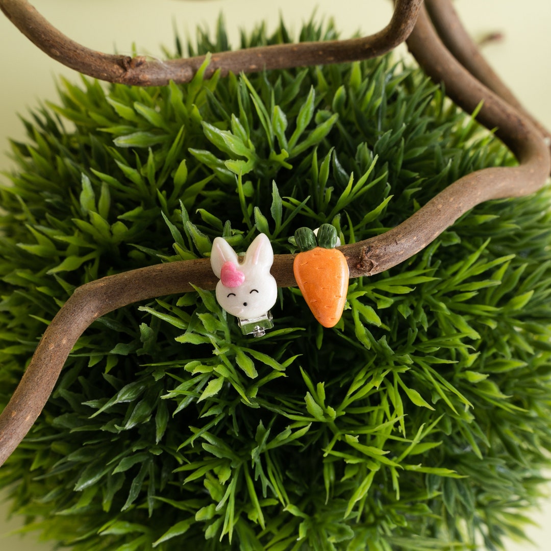 Bunny & Carrot Clip-on Earrings for Kids | Mismatched Rabbit Clip On's ...
