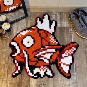 Magikarp Sprite Silver Version Art - Tufted Rug - Wall Decor ...